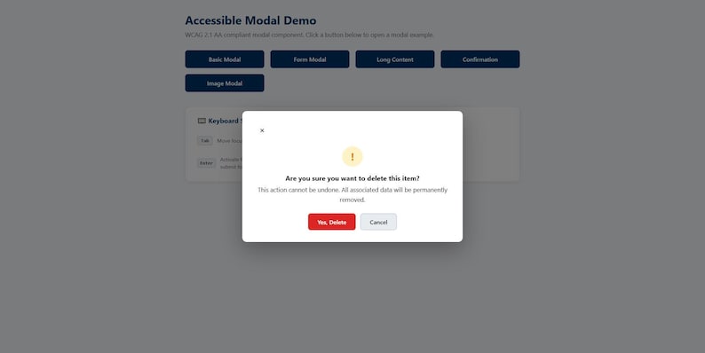 Accessible Modal Popup Html Css Js | WCAG Compliant Dialog Component ...