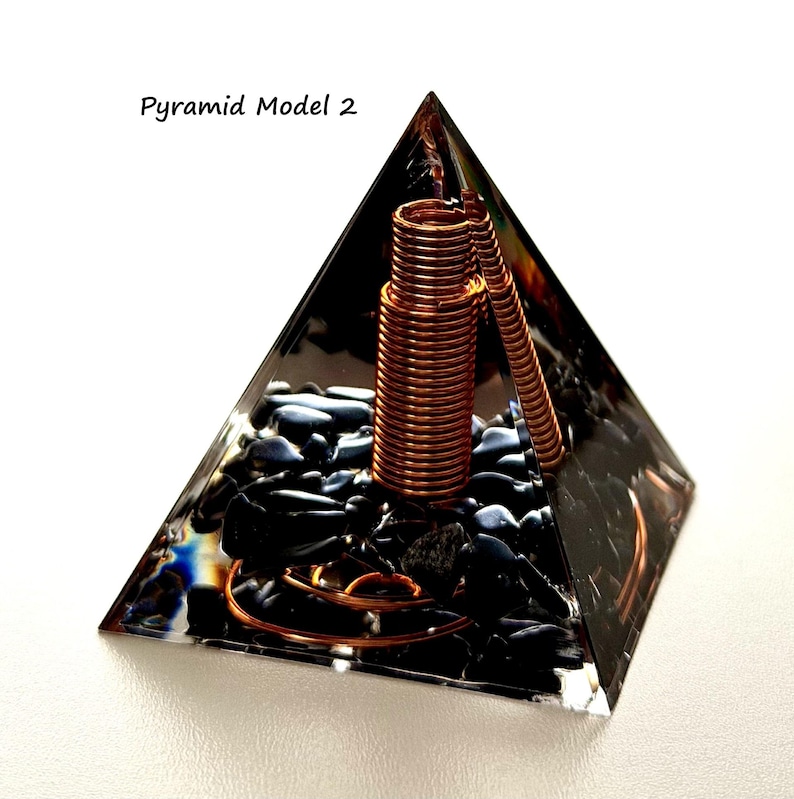 Handmade Orgonite Pyramid With Natural Stones & Cooper, Crystal Decor ...