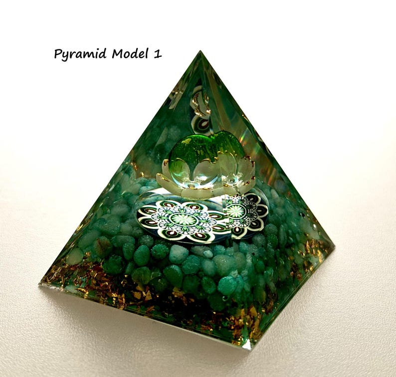 Handmade Orgonite Pyramid With Natural Stones & Cooper, Crystal Decor ...