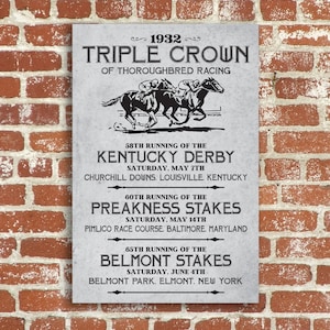 Triple Crown Horse Racing Poster Kentucky Derby Preakness Stakes ...