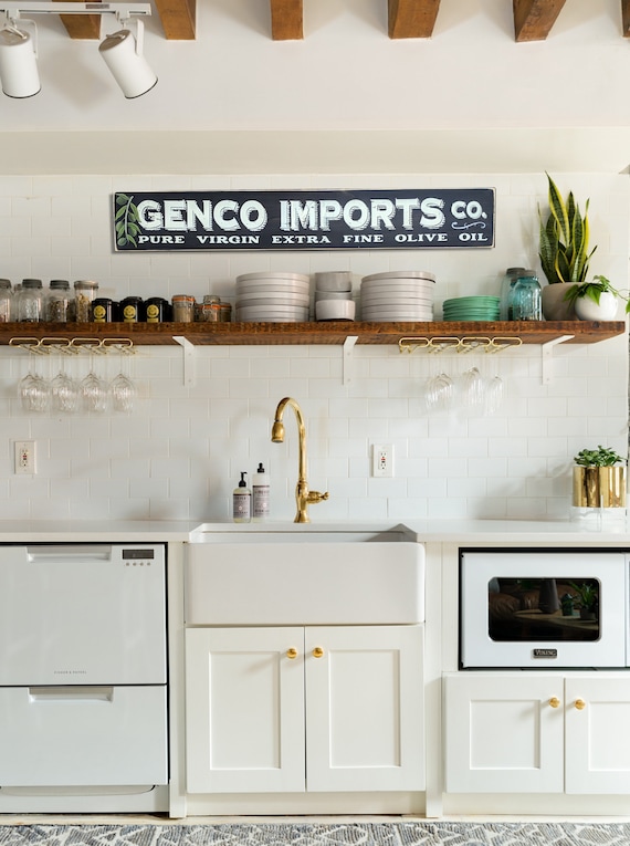 Genco Imports Olive Oil Sign Distressed Wood Sign | Etsy