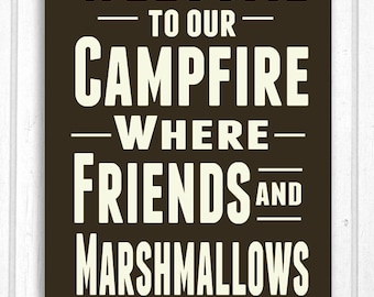 Welcome to Our Firepit, Personalized Firepit Sign, Campfire Sign ...