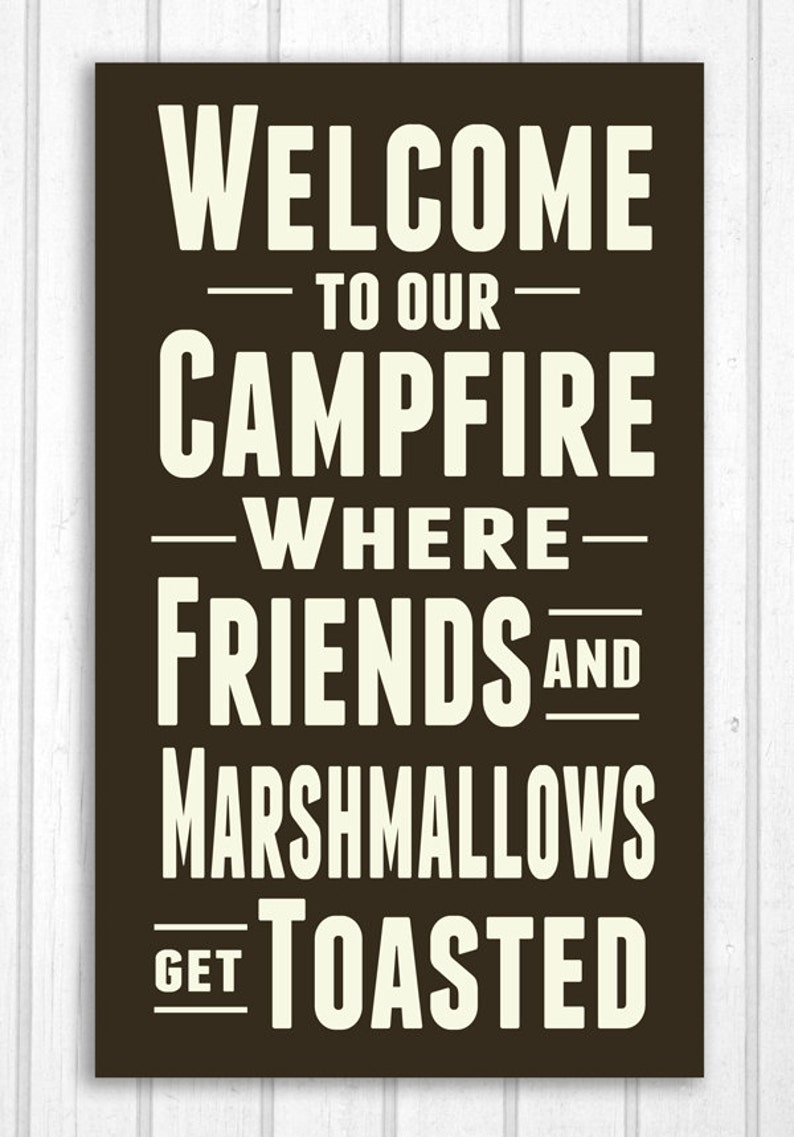 Welcome to Our Campfire Wood Sign Cabin Art - Etsy