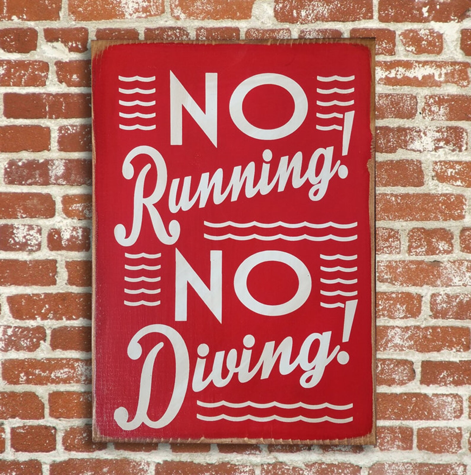 No Diving Swimming Pool Sign No Running No Diving Outdoor Wood Sign - Etsy