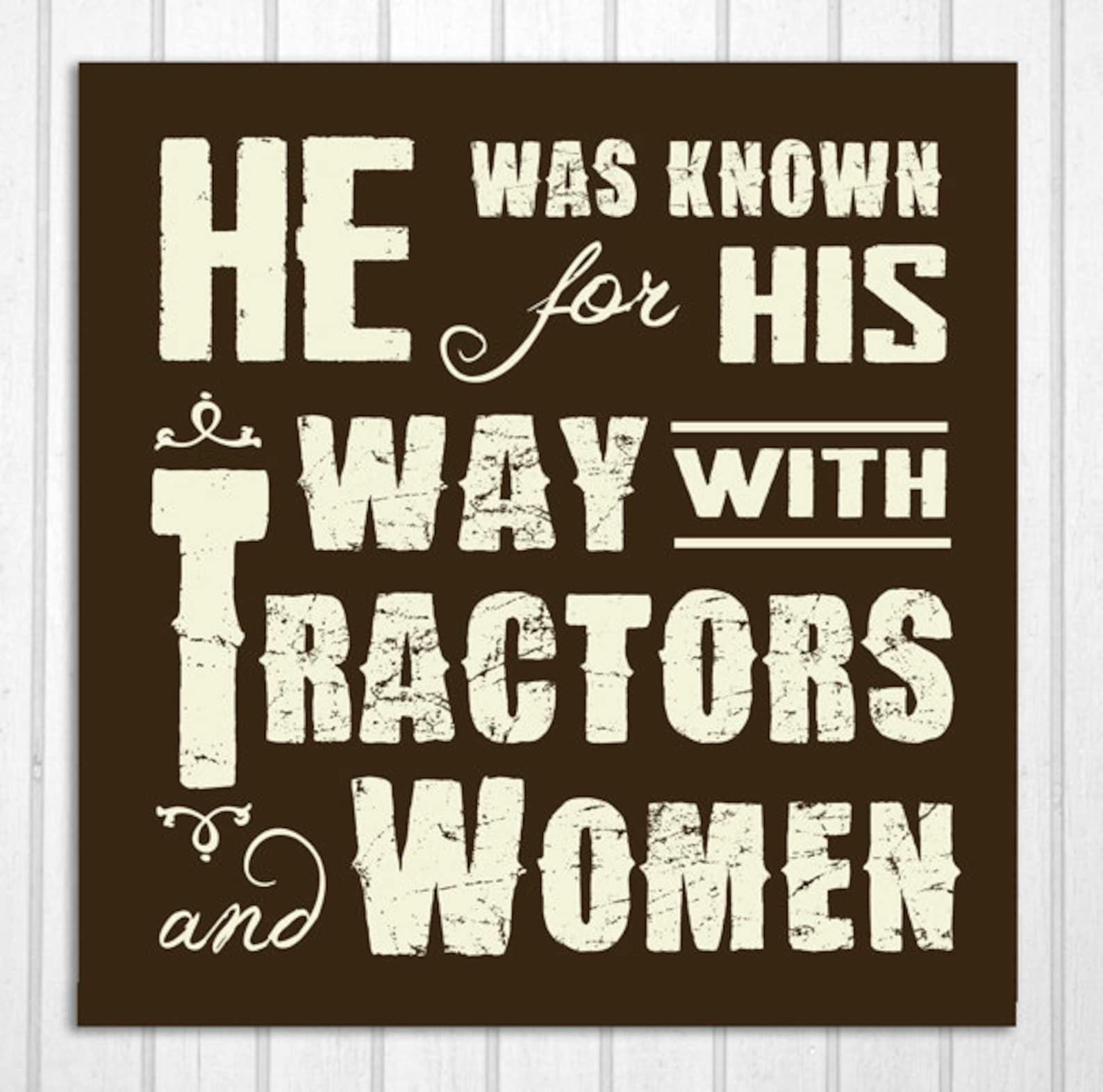 Mans Vintage Style Humorous Tractor Wood Sign | Etsy