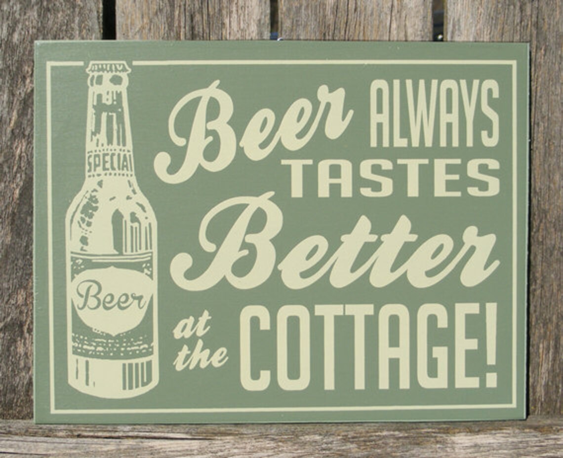 Retro Beer at the Lake Cottage Sign - Etsy