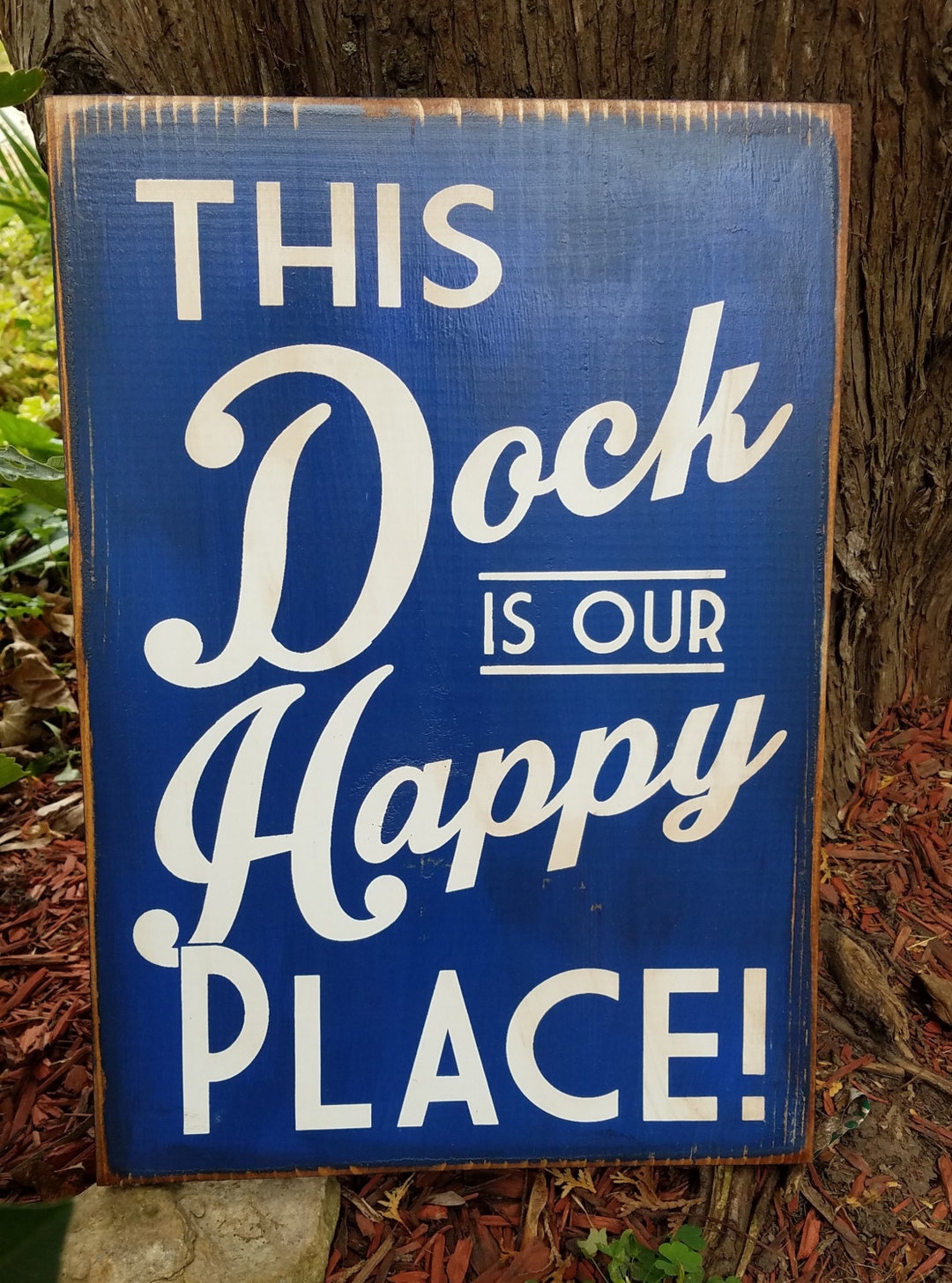 Dock Sign This Dock is Our Happy Place Distressed Wood Sign - Etsy