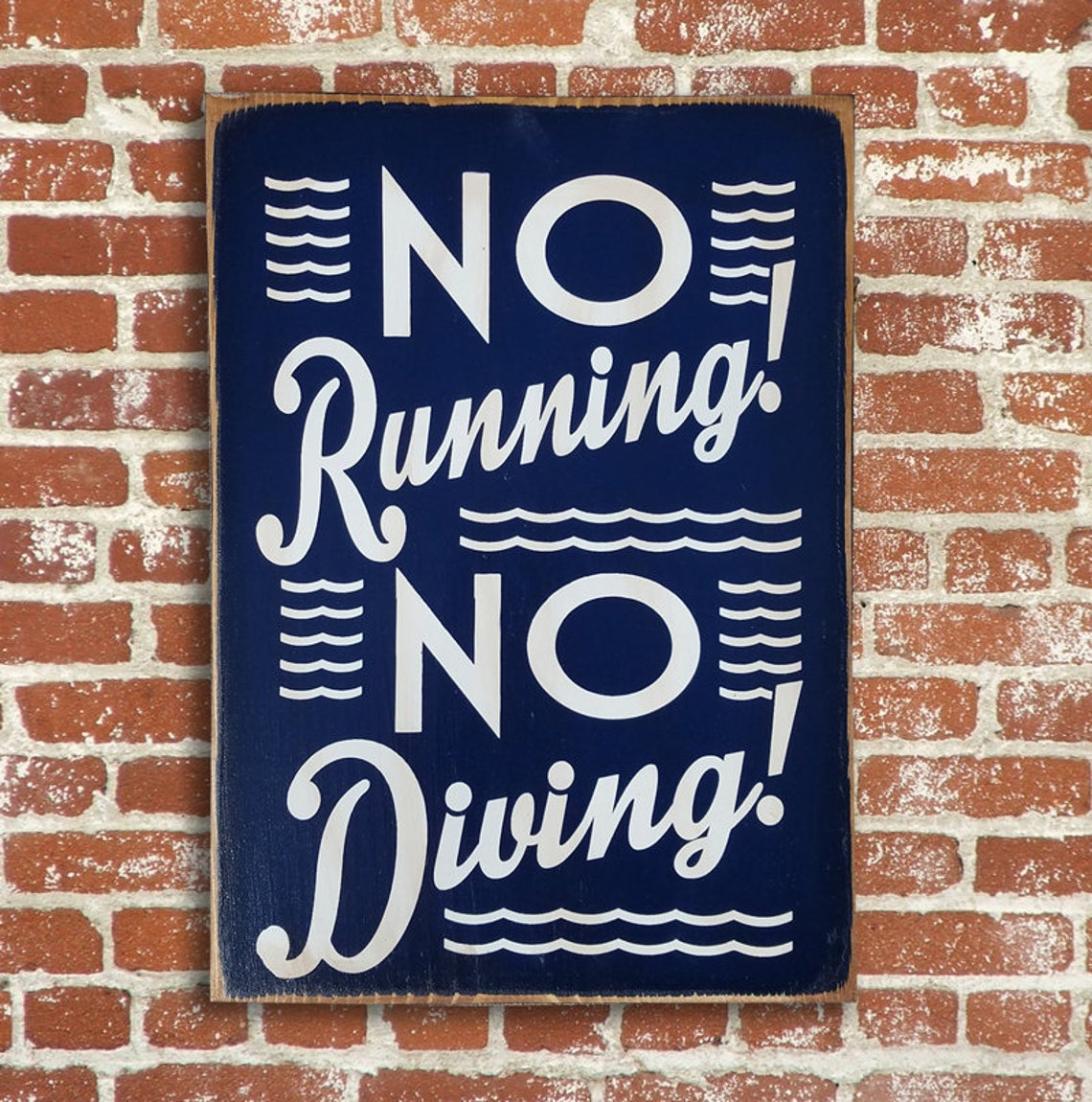 No Diving Swimming Pool Sign No Running No Diving Outdoor Wood Sign - Etsy