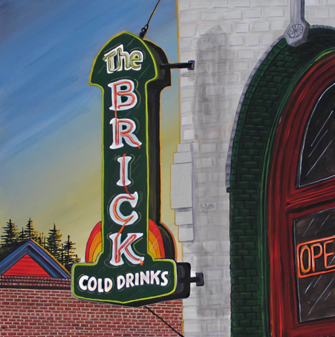 The Brick Roslyn Washington Neon Sign Digital Print - Etsy