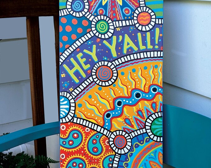Yard Art Funky Boho Painted Panel Welcome Sign- Ready to Ship - Etsy