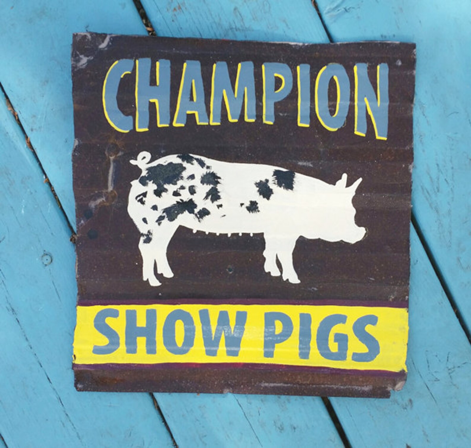 Antique Rusty Metal Show Pigs Sign Hampshire Yorkshire Duroc - Etsy