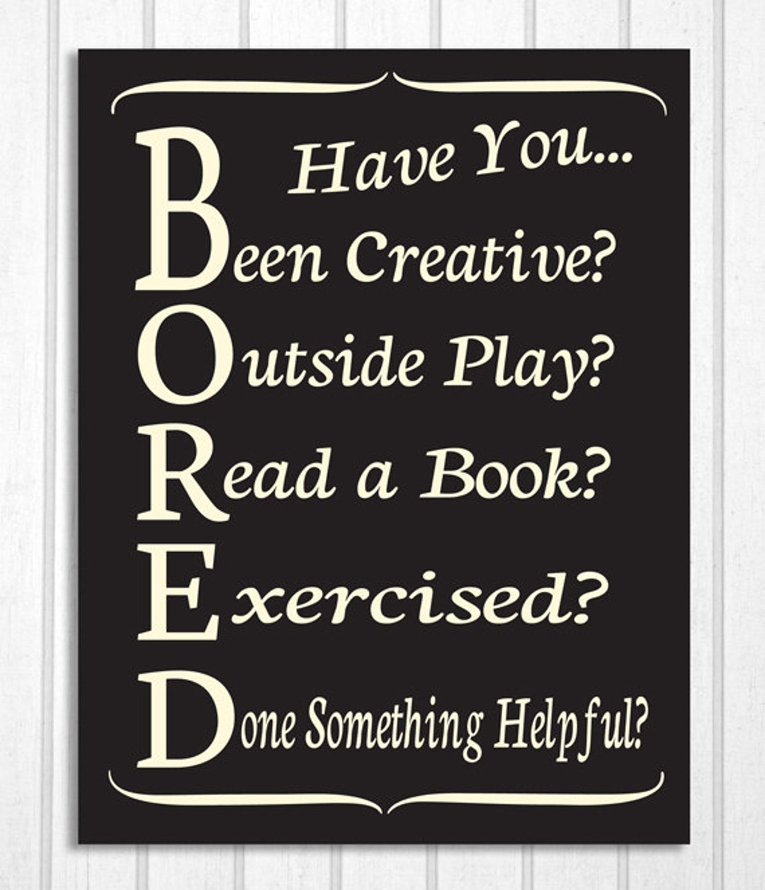 Bored Hand Screened Wood Sign - Etsy