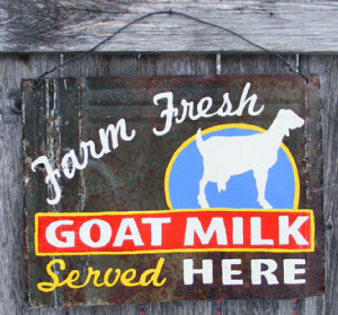 Hand Painted Rusty Metal Dairy Goat Milk Sign - Etsy