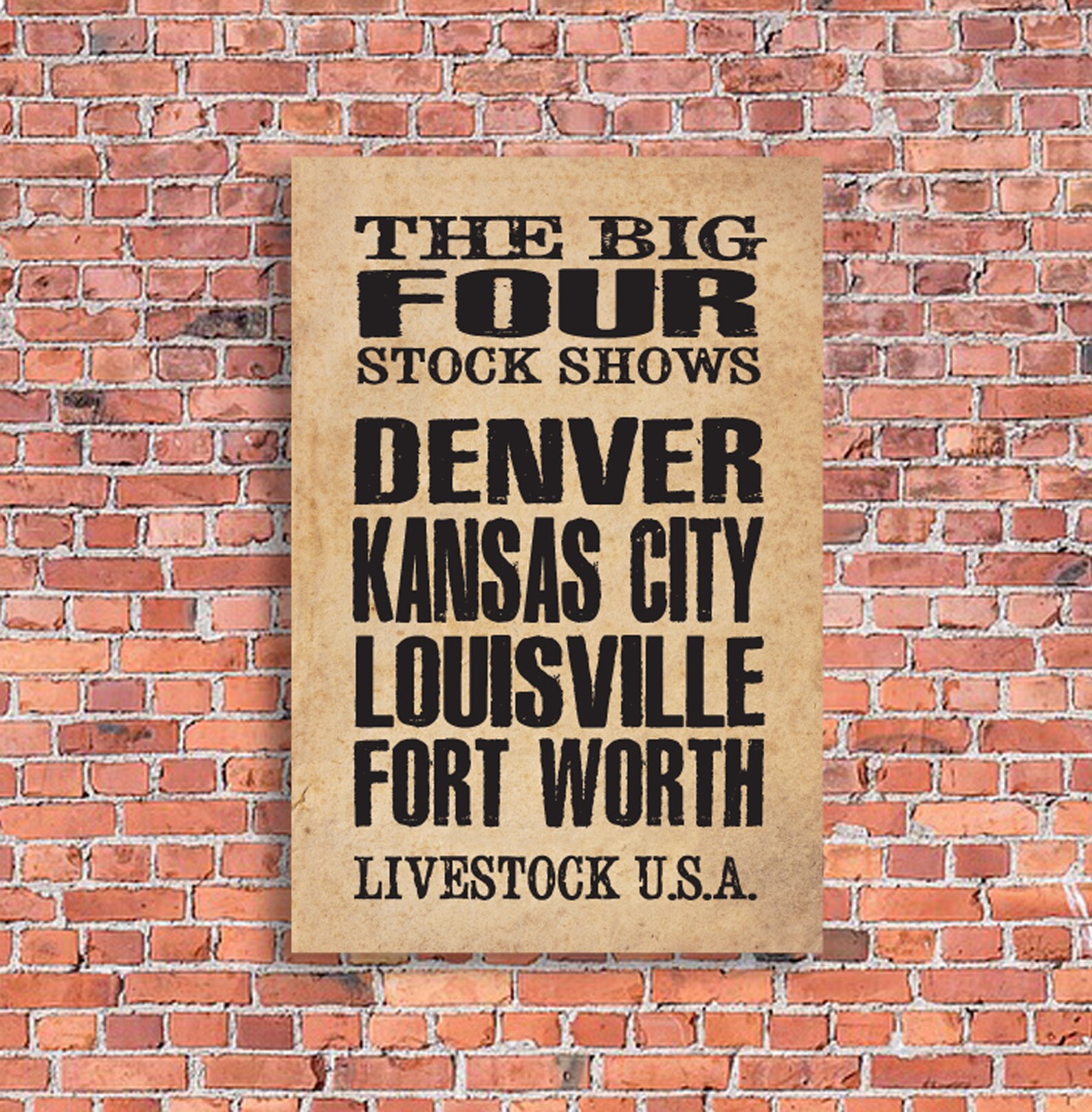 The Big Four Livestock Shows Poster Denver, Kansas City, Louisville and ...