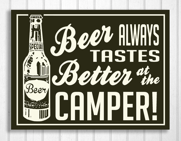 Retro Beer at the Camper Wood Sign - Etsy