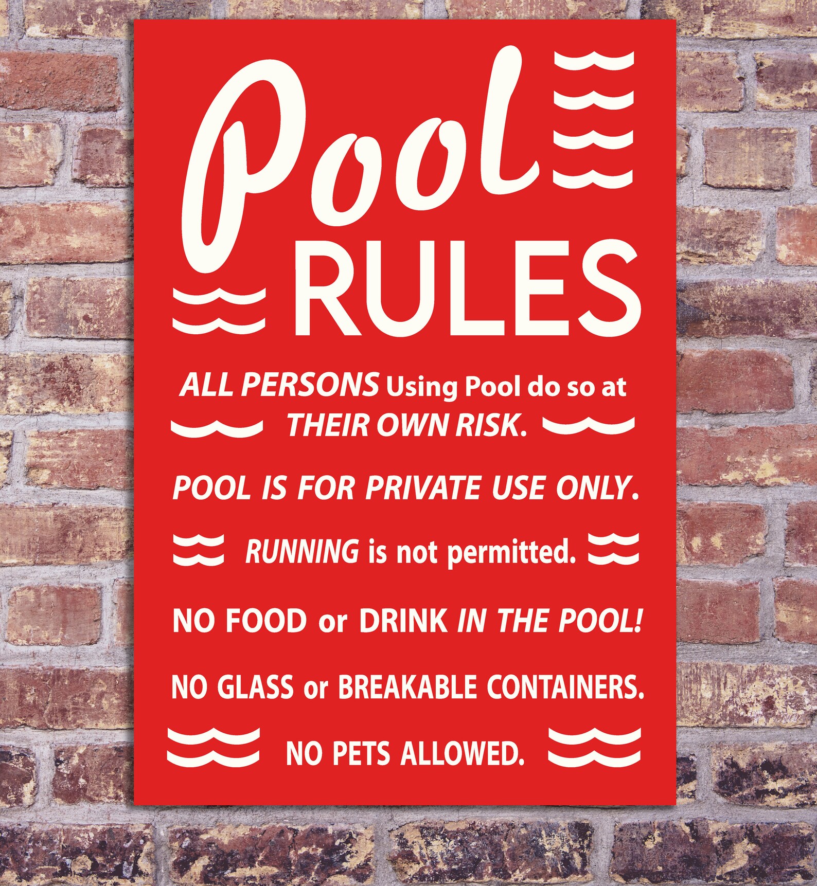 Pool Sign Pool Rules Outdoor Pool Sign - Etsy