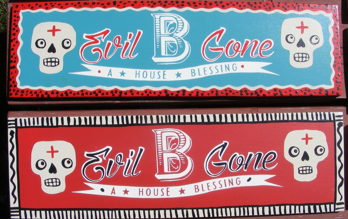 New Orleans Inspired House Blessing Evil Be Gone 20 Inch Hand Painted ...