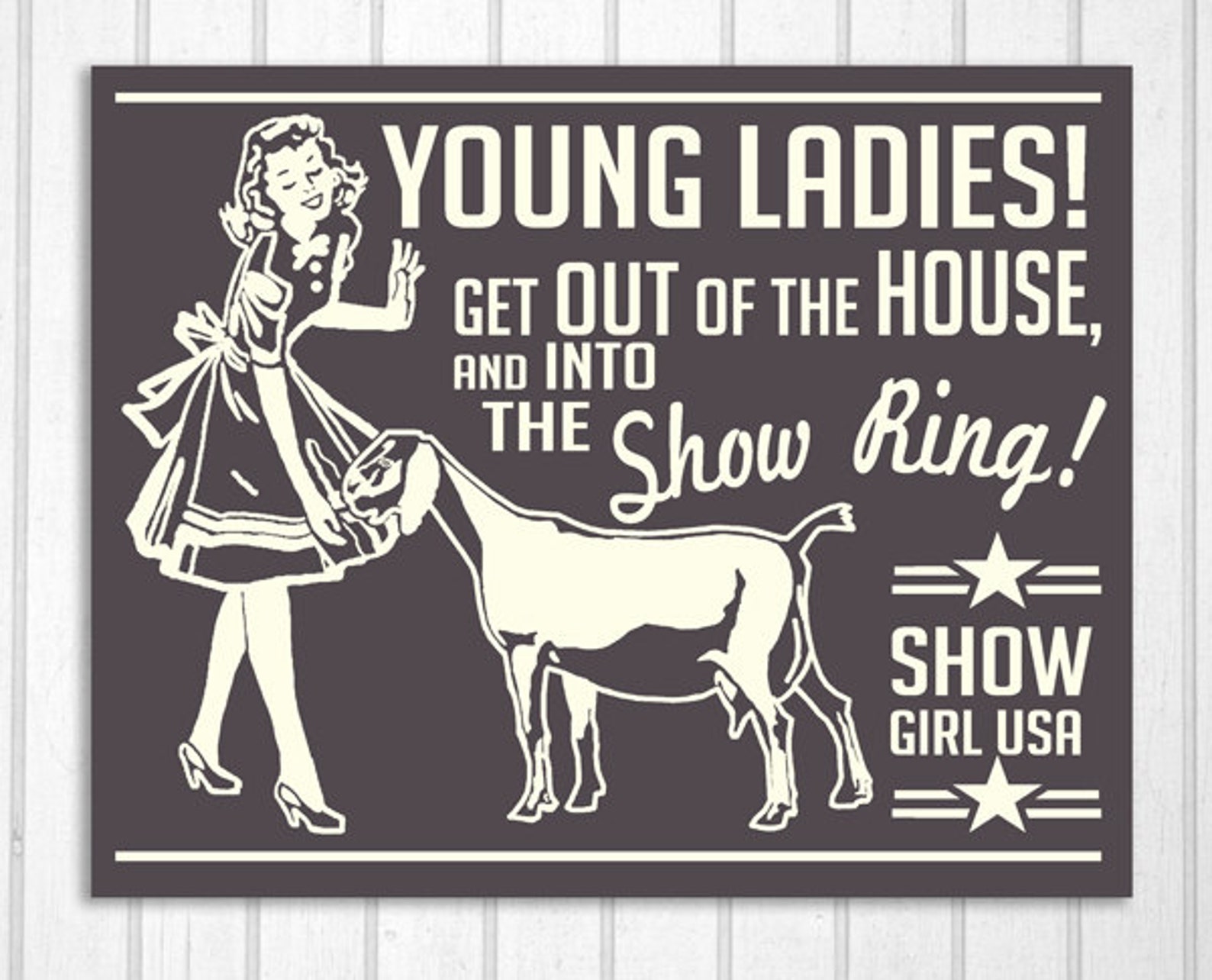 Show Dairy Goat Retro Hand Screened Wood Sign - Etsy