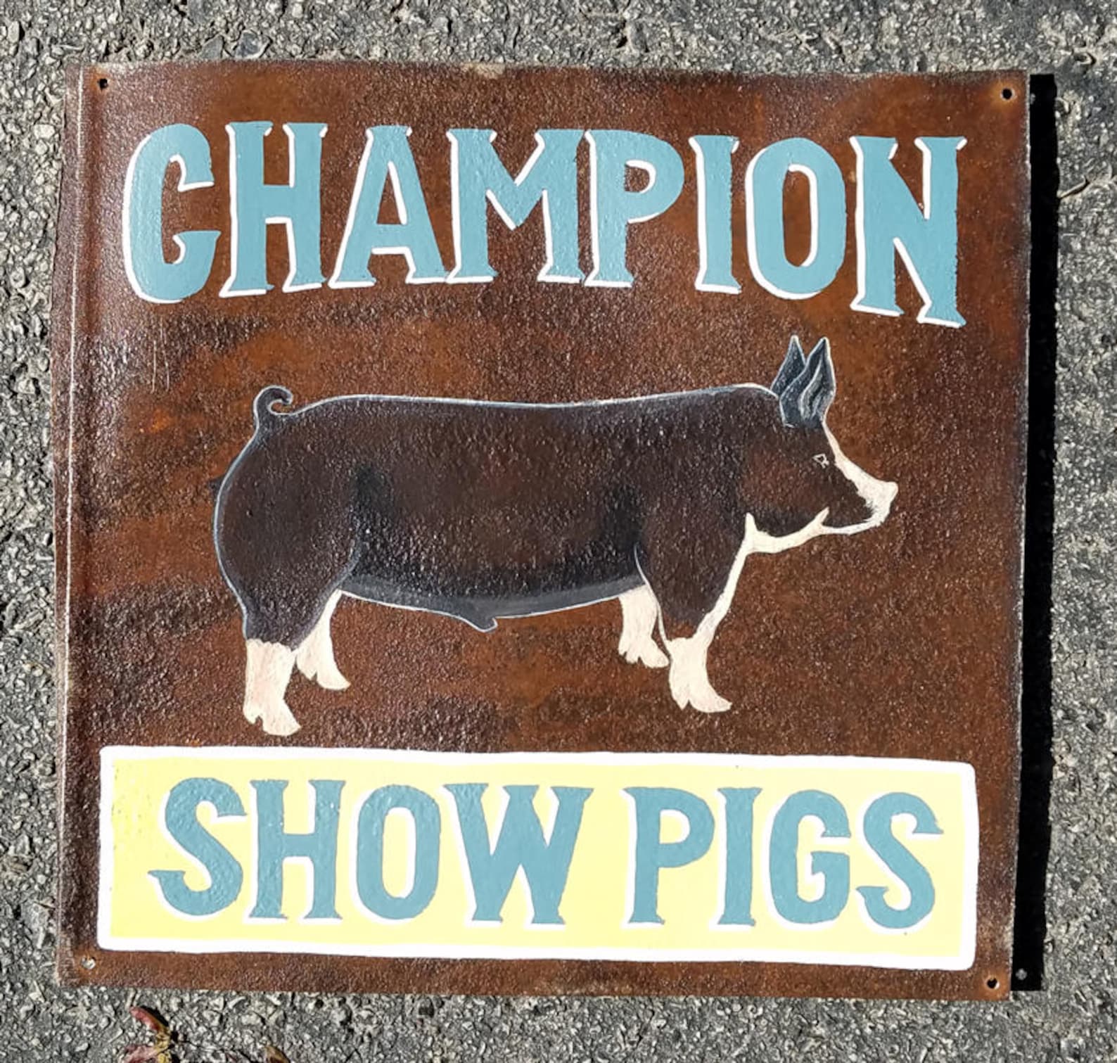 Antique Rusty Metal Show Pigs Sign Hampshire Yorkshire Duroc - Etsy