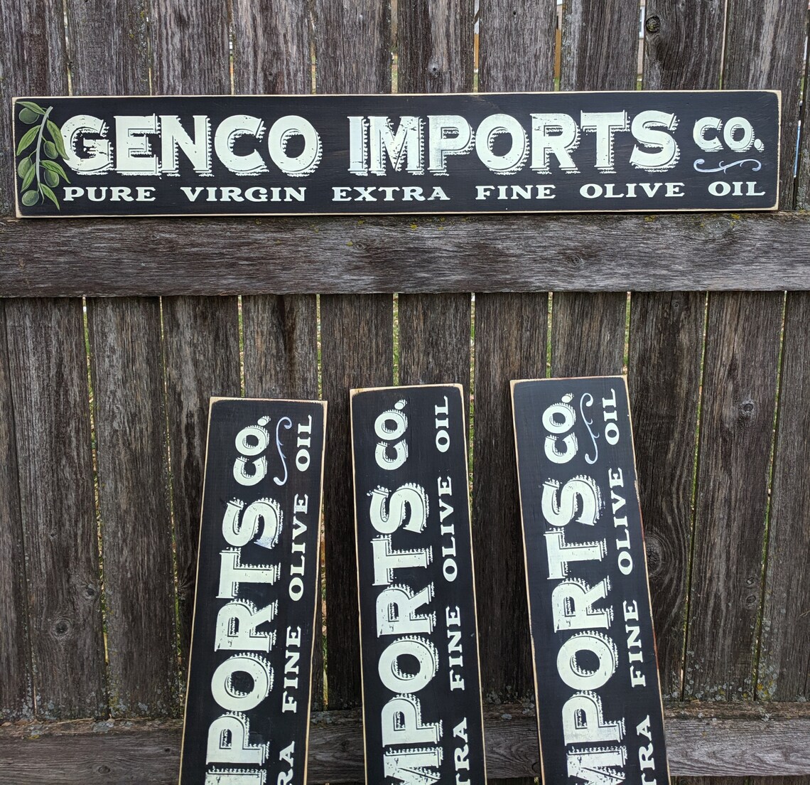 Genco Imports Olive Oil Sign Distressed Wood Sign - Etsy