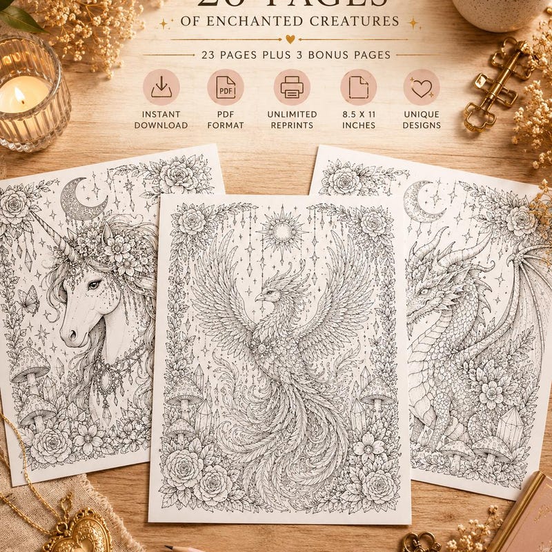Fantasy Coloring Book - Etsy
