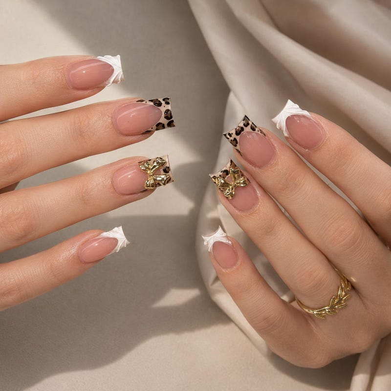 Square Nails With Flower - Etsy