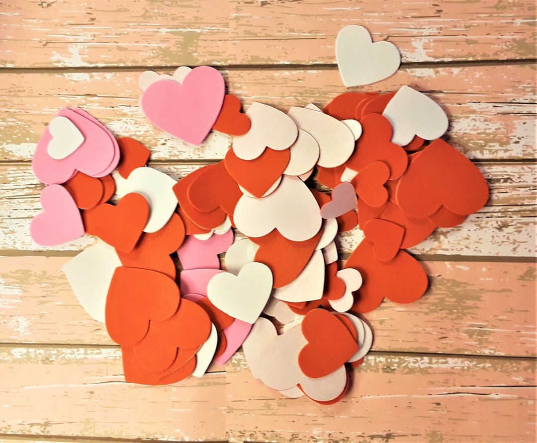 Foam Heart Stickers Red White & Pink Stickers - Etsy