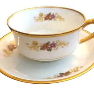 Vintage Limoges Cup and Saucer Set, Set of 4, Haviland France, Dining ...
