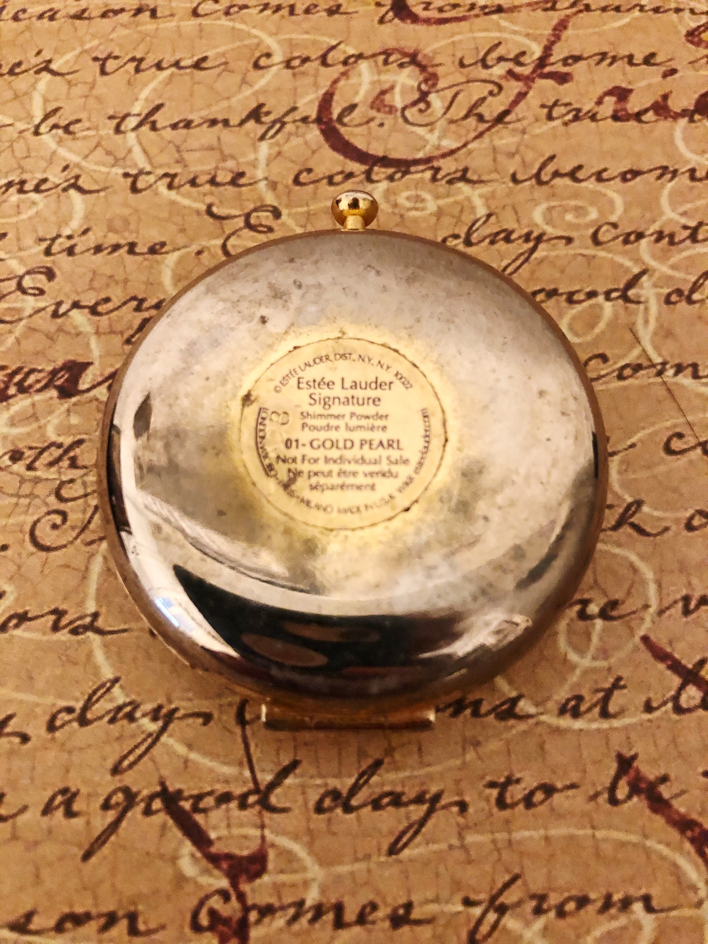 Vintage Estee Lauder Shimmer Powder Compact, Gold Pearl Powder, Make Up ...