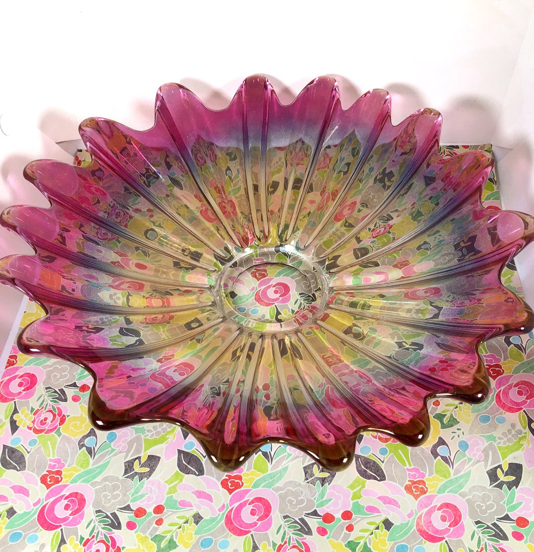 FEDERAL "celestial" Carnival Glass Bowl, Color is Called Gem-tone ...