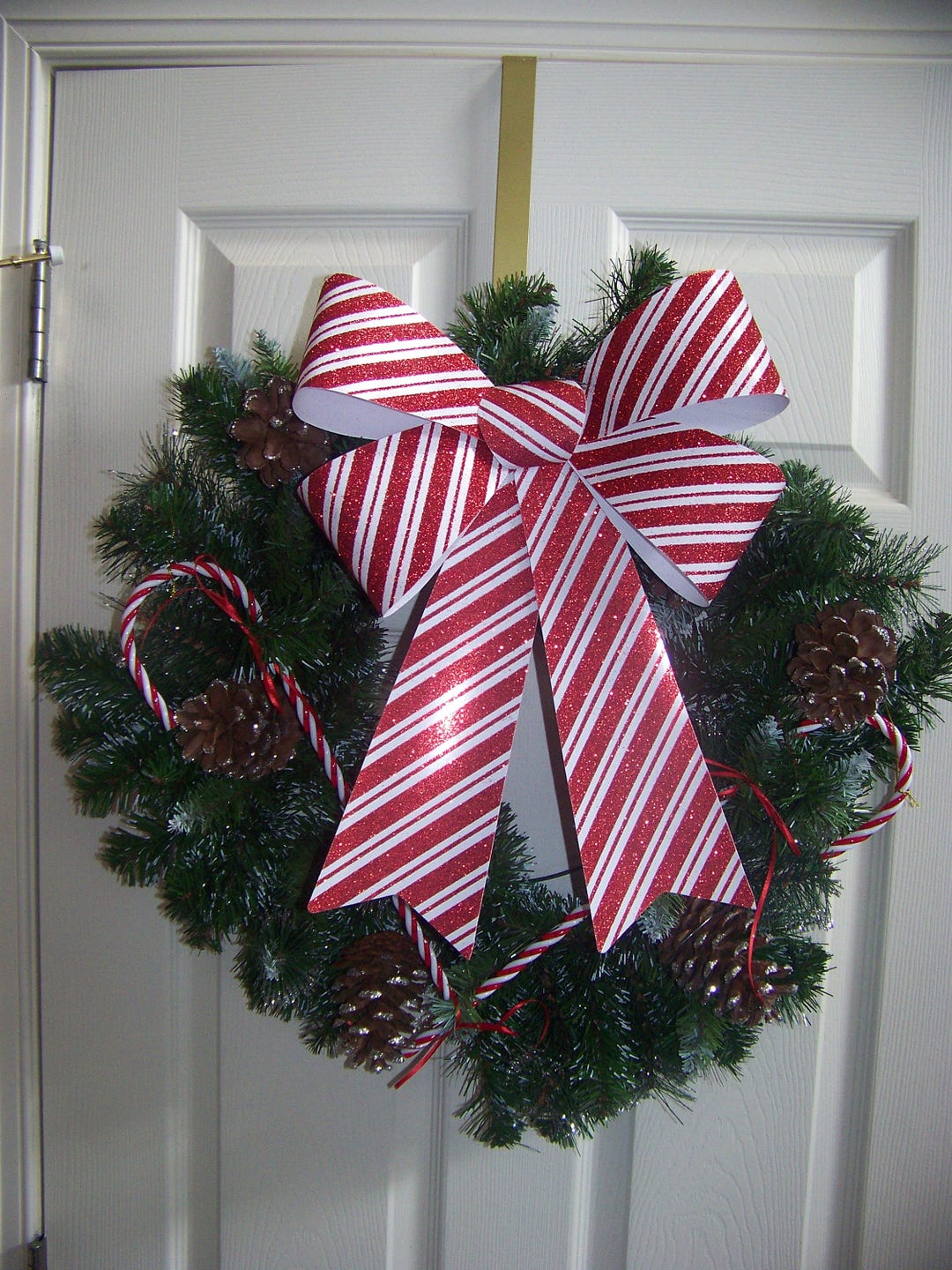 Christmas Candy Cane Pine Wreath 26 In - Etsy