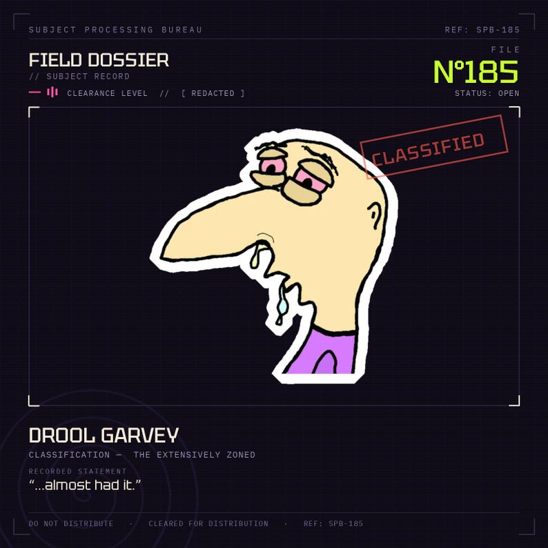 Drool Garvey Sticker, Weird Face Vinyl Art, Stoner Alt Cartoon - Etsy