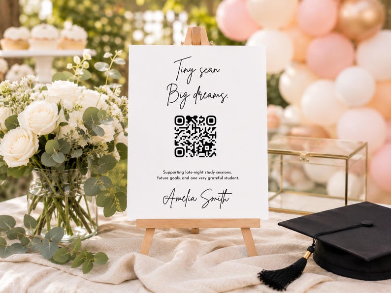 QR Code Sign | Scan to Pay Sign | Class of 2026 Graduation Money ...