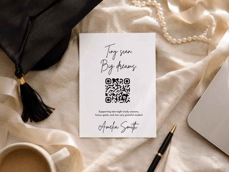 QR Code Sign | Scan to Pay Sign | Class of 2026 Graduation Money ...
