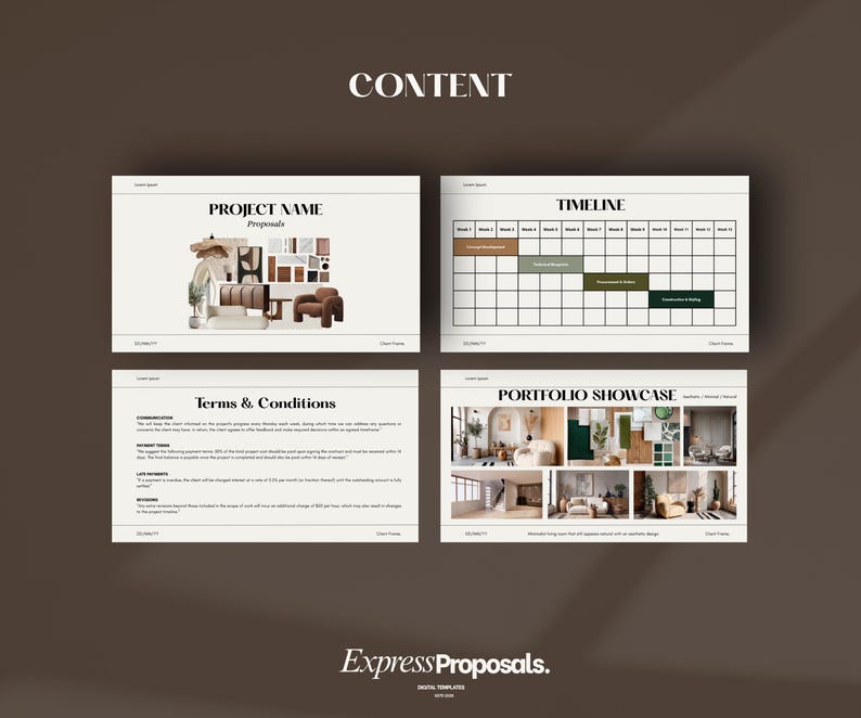 Interior Design Portfolio Template Canva, Architecture Proposal ...