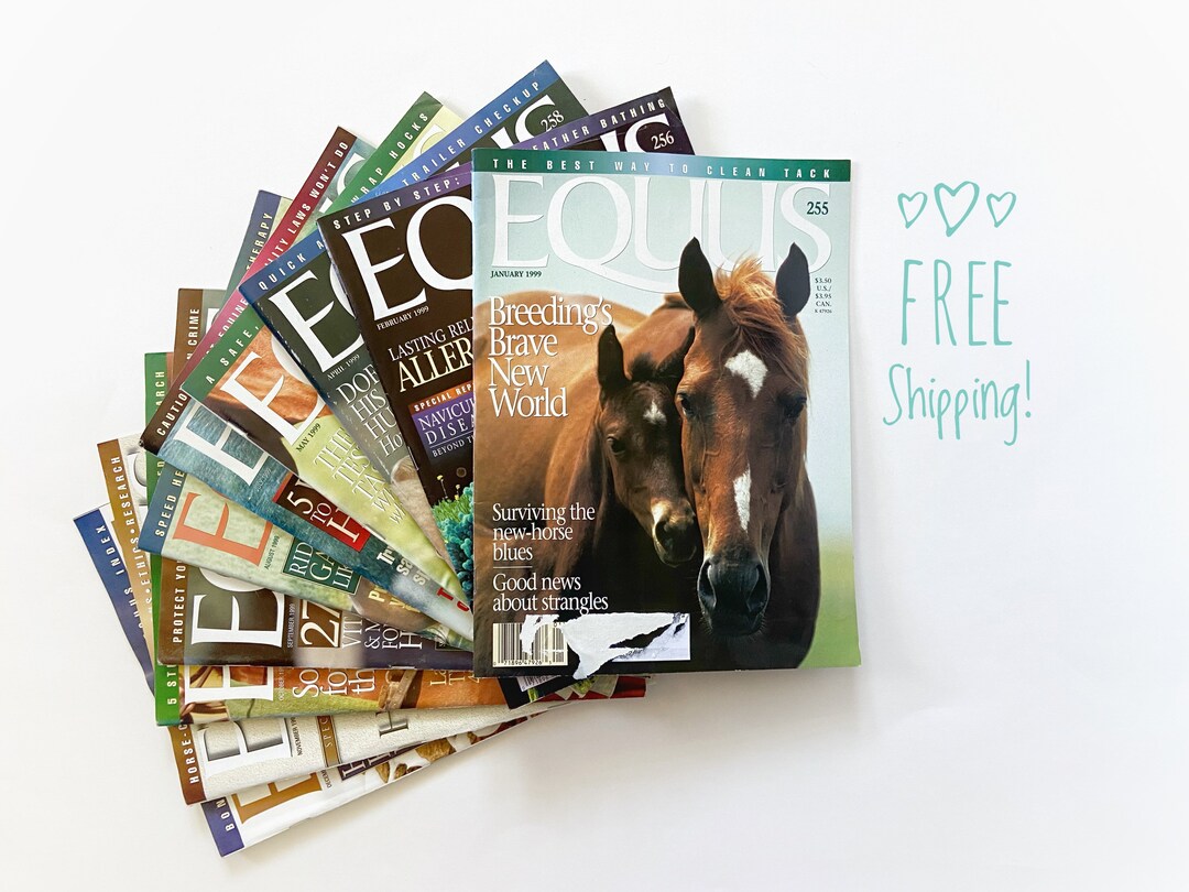 Equus Magazines, Year 1999, Ten (10) Issues, Vintage Horse Magazines ...