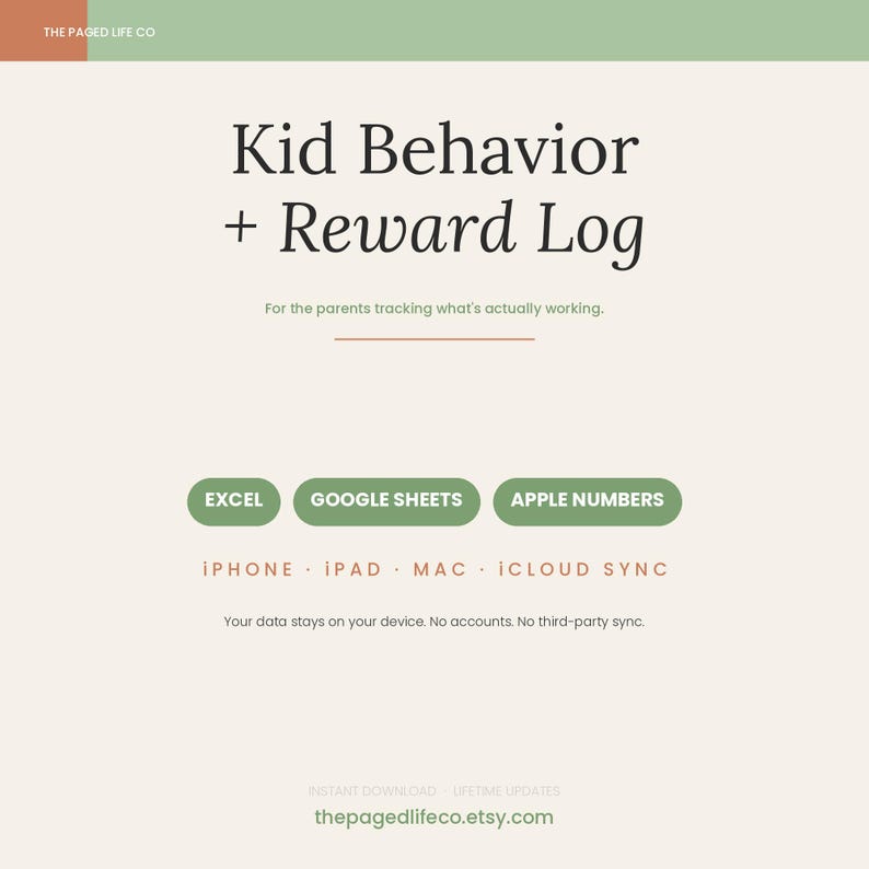 Kid Behavior Reward Tracker Spreadsheet | Star Chart Daily Log Weekly ...