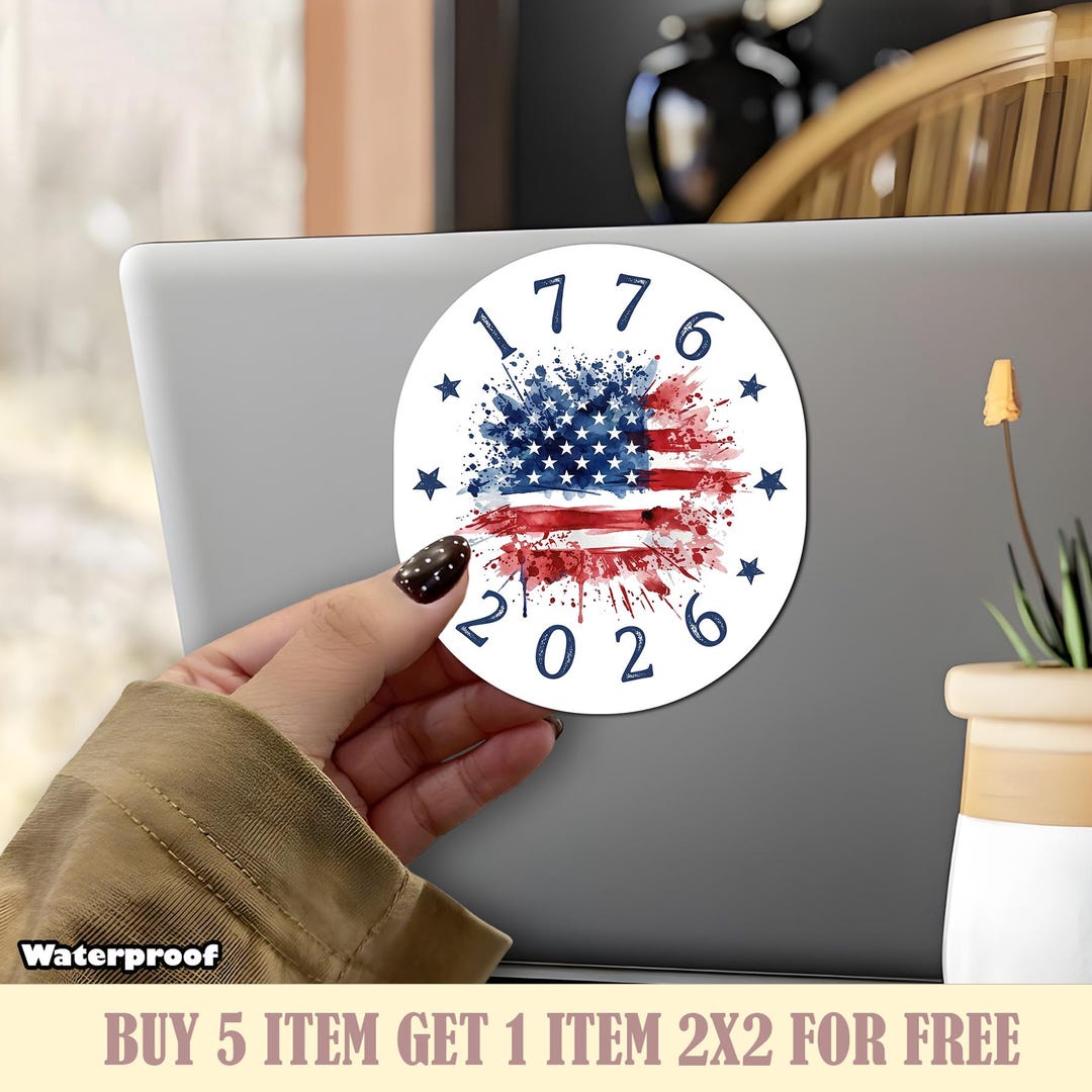 USA 250th Anniversary Sticker Magnet, 1776 2026 Patriotic Flag Decal ...