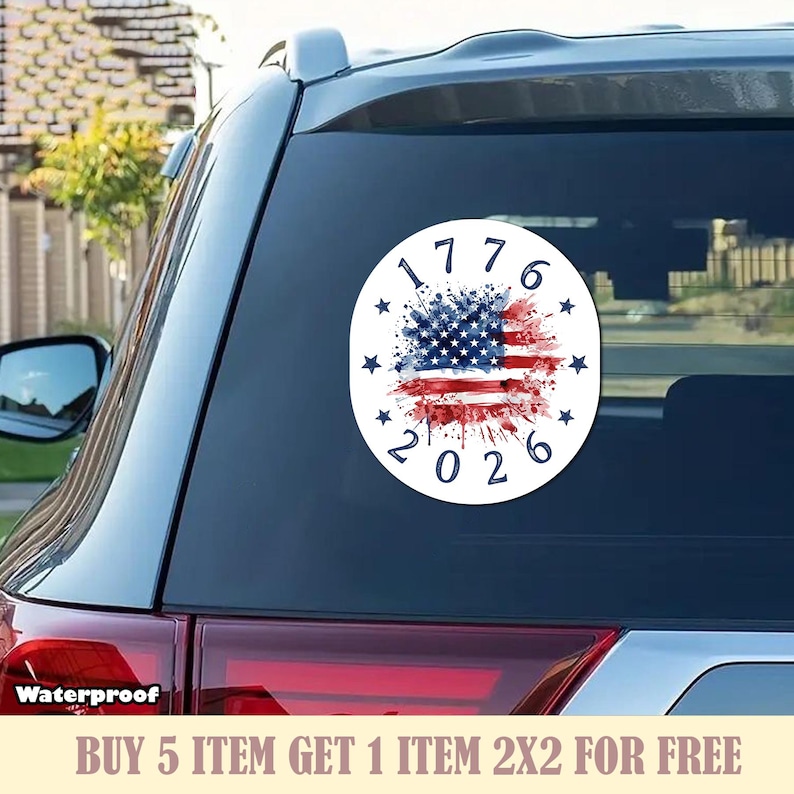 USA 250th Anniversary Sticker Magnet, 1776 2026 Patriotic Flag Decal ...