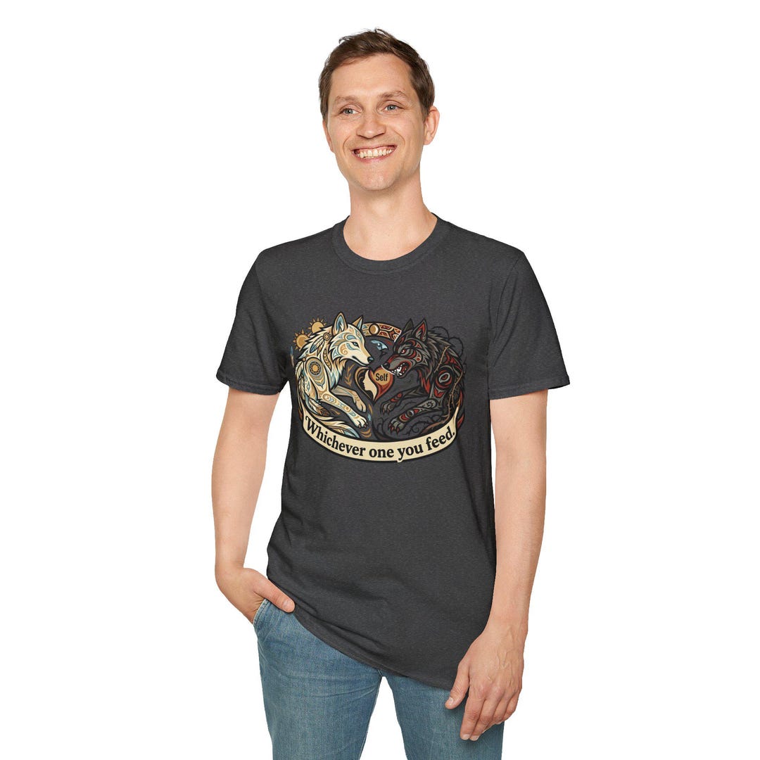 Good Vs Bad Wolf T-shirt | Yin-yang Illustration, Choices Reminder Tee ...