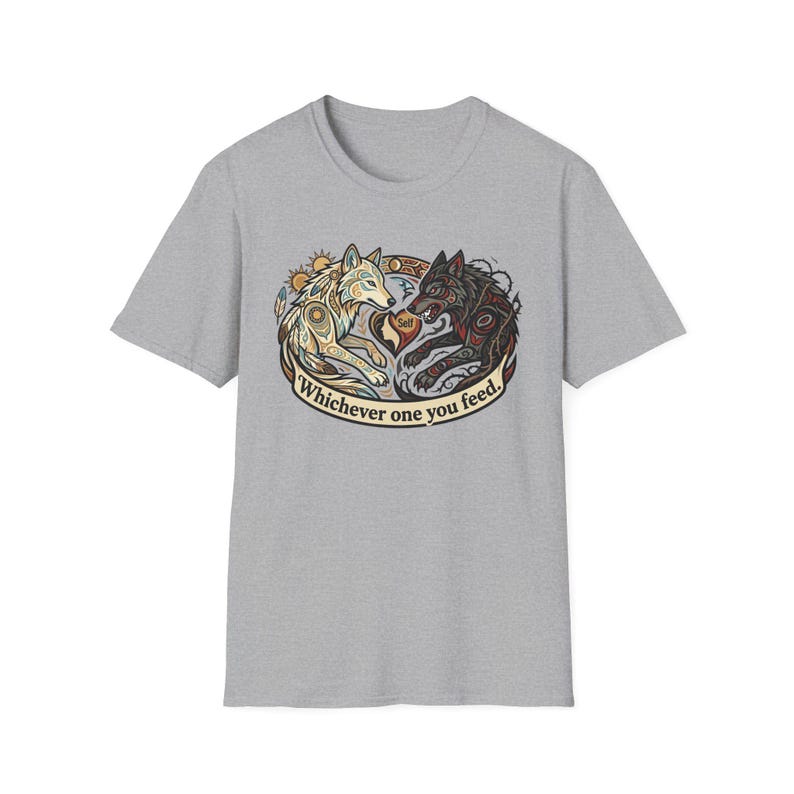 Good Vs Bad Wolf T-shirt | Yin-yang Illustration, Choices Reminder Tee ...