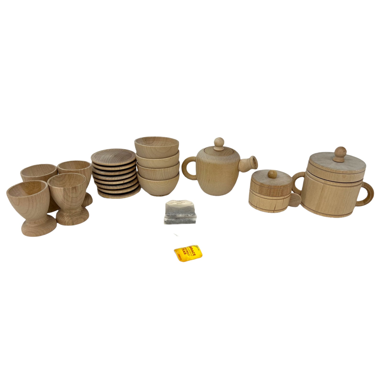 QTY 20 Piece Tea Time Set Wood Tea Set Kids Playset Wood - Etsy