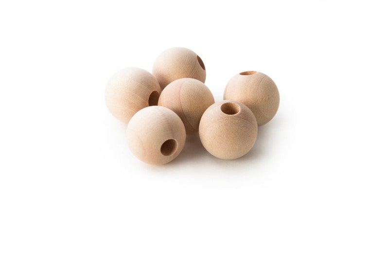 Wooden Dowel End Caps 3/4" Wood Balls With 1/4" Hole Caps for Dowel Rod ...