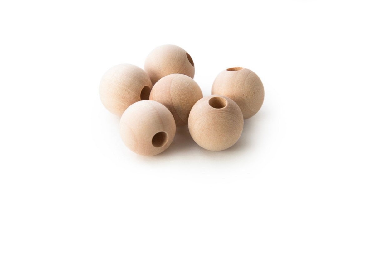 Wooden Dowel End Caps 3/4" Wood Balls With 1/4" Hole Caps for Dowel Rod ...