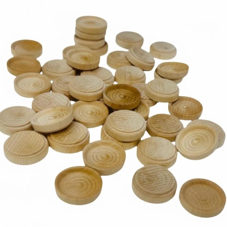 Bulk Wood Checker Pieces Stackable Checkers DIY Game Pieces Classic ...
