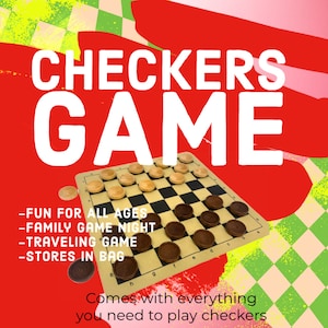Checkers Game on the Go Checker Pieces Checkers Board Classic Board ...
