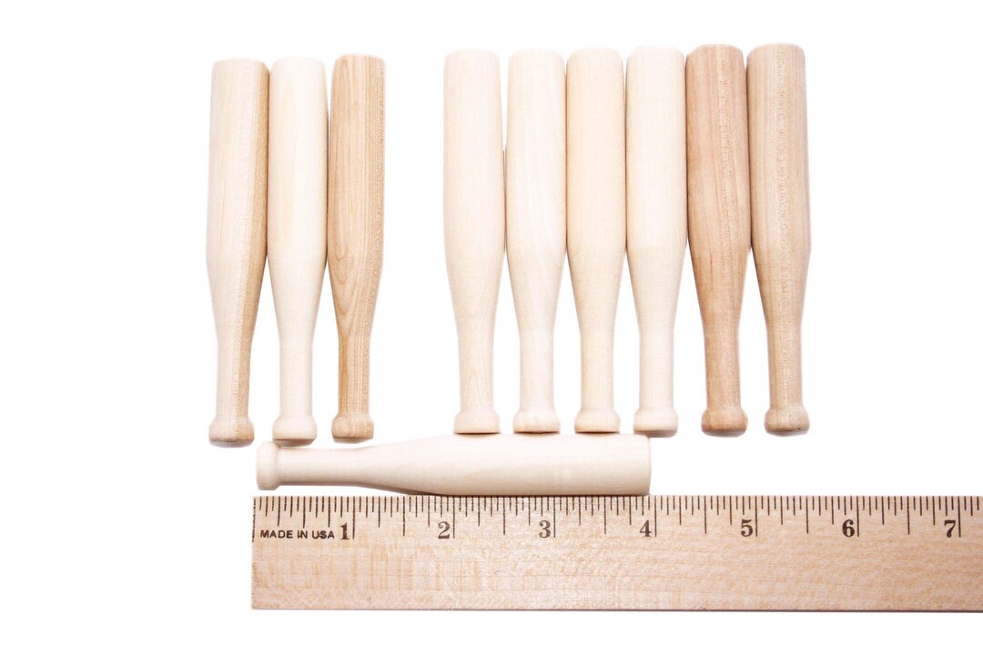 Set of 250- 4" Long X 5/16" Thick Baseball Bat, Mini Wood Bat, Small ...