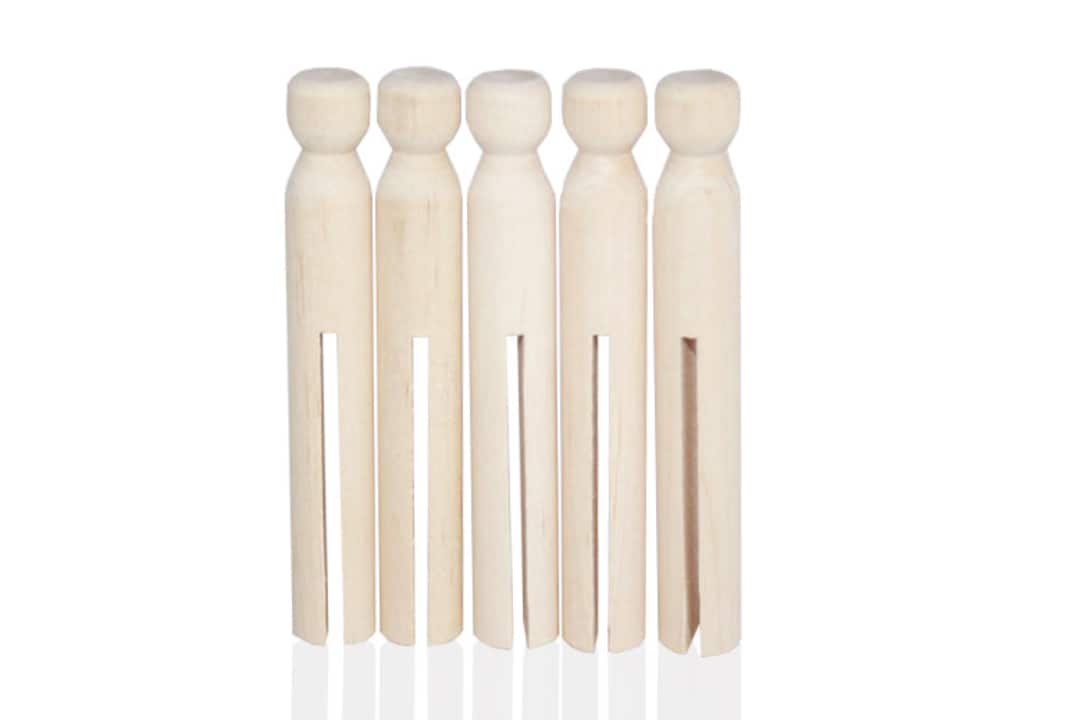 Set of 100- Wooden Clothespins – Peg Dolls, Craft Pins, Doll Pins for ...