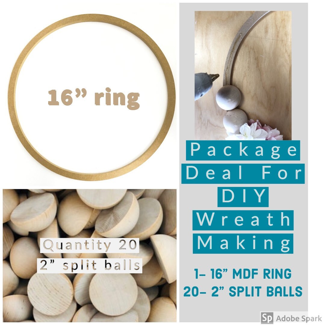 QTY 10 Wood Half Split Balls Choose Your Size Door Wreath - Etsy Canada