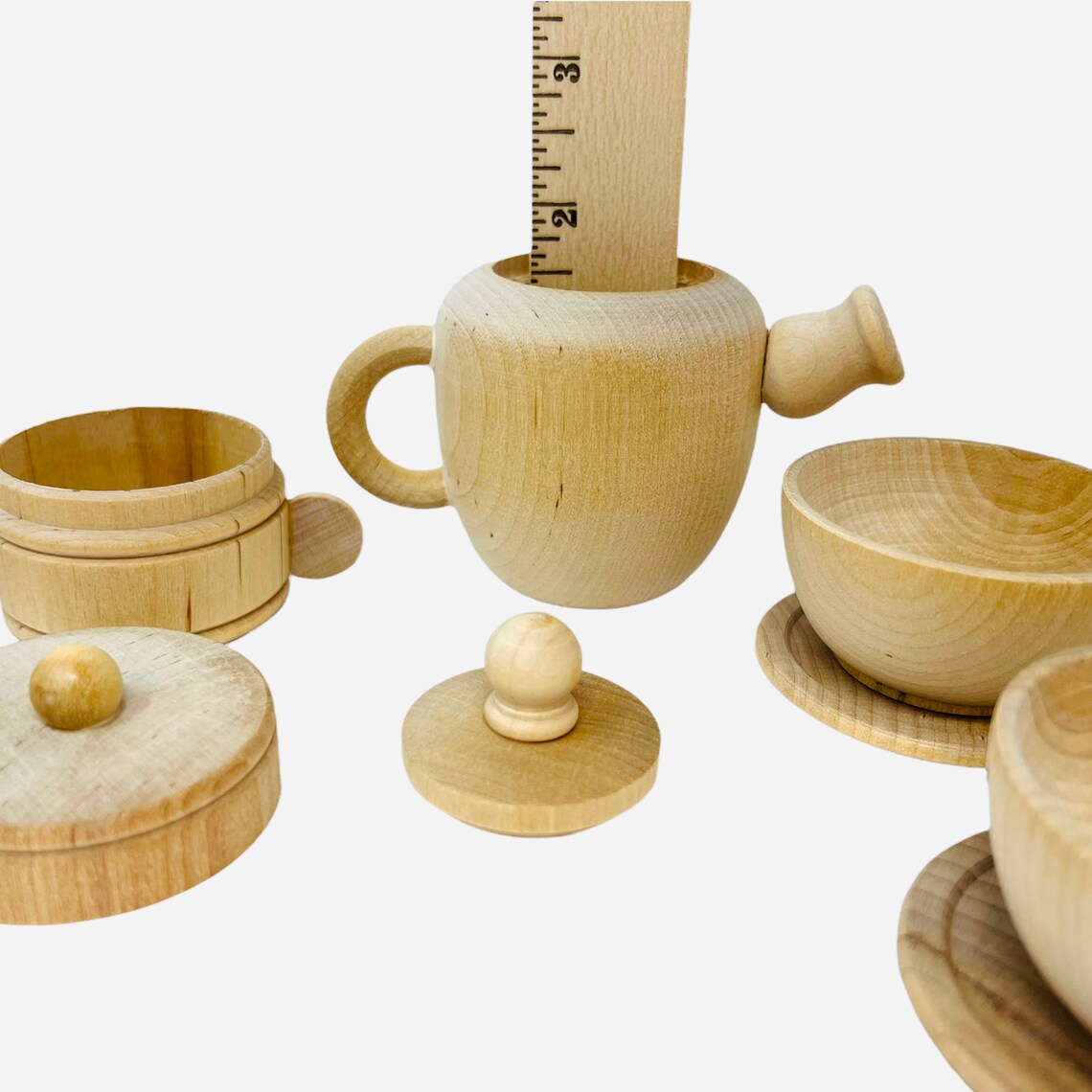 QTY 20 Piece Tea Time Set Wood Tea Set Kids Playset Wood - Etsy